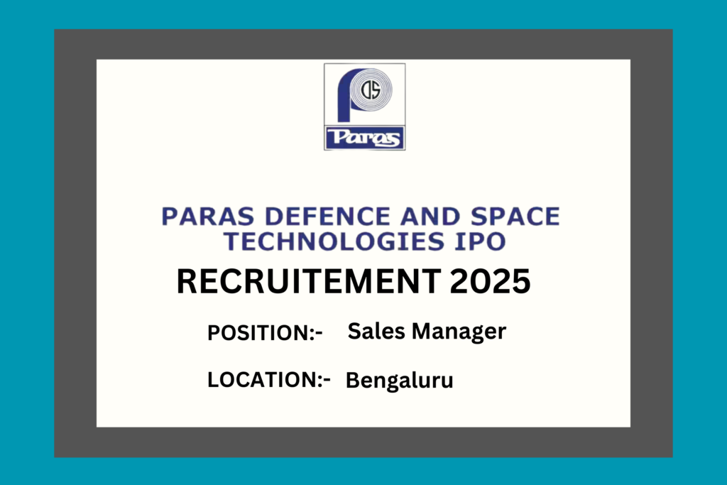 Sales Manager - Paras Defence & Space Technologies - Saiket System